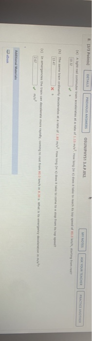Solved 3. 12/3 Points DETAILS PREVIOUS ANSWERS OSUNIPHYS1 | Chegg.com Solved 3. 12/3 Points DETAILS PREVIOUS ANSWERS OSUNIPHYS1 | Chegg.com
