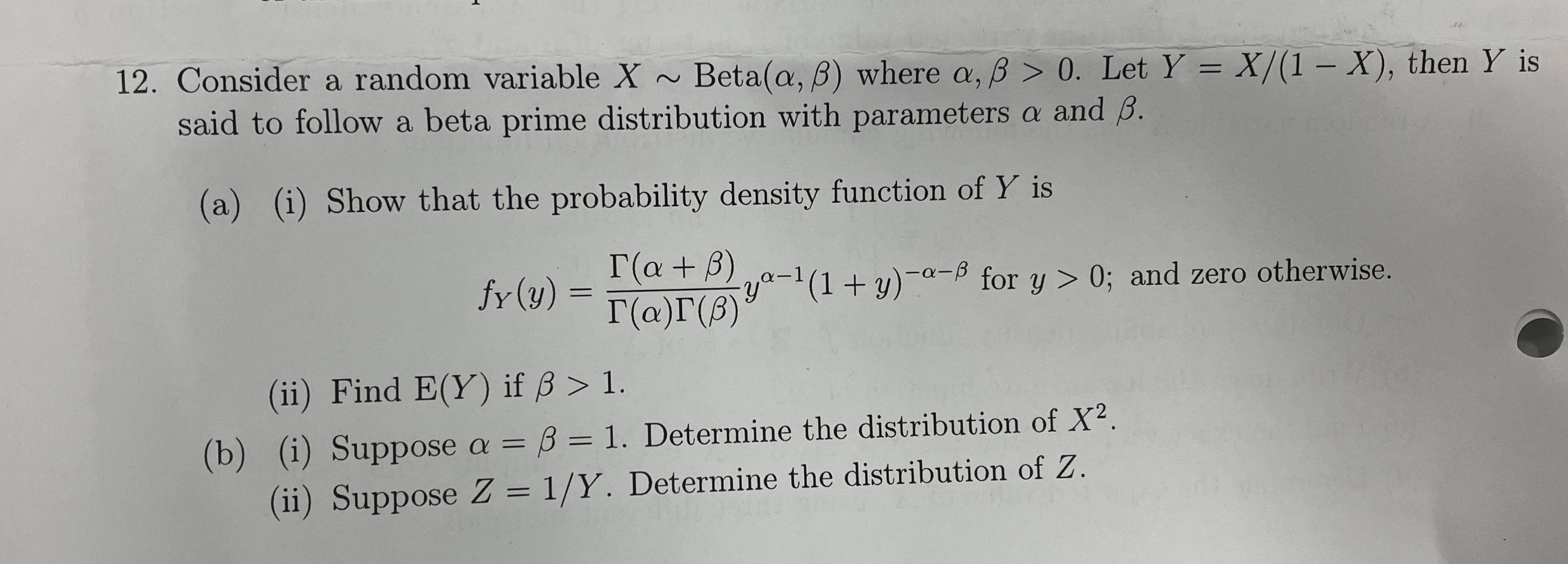 Solved Consider a random variable x∼Beta (\alpha ,\beta ) | Chegg.com