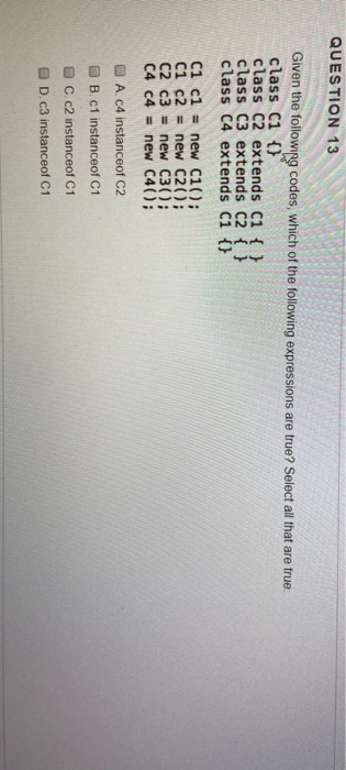 Solved Question 13 Given The Following Codes Which Of The