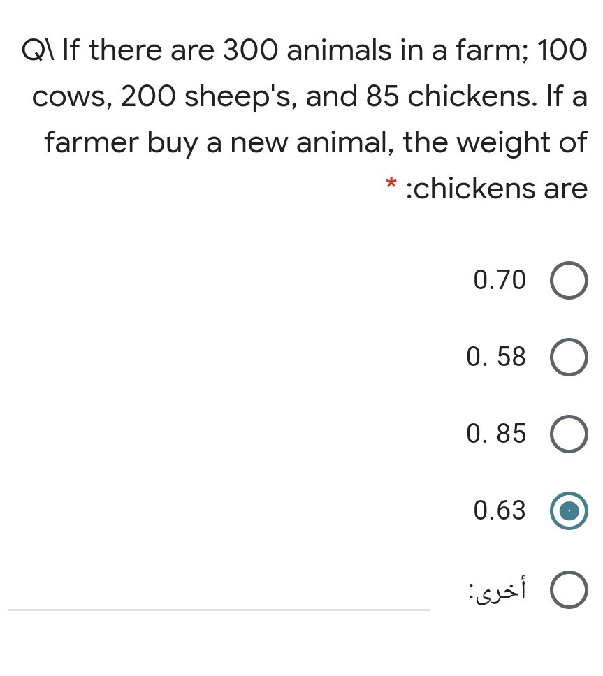 Solved Q\ If there are 300 animals in a farm; 100 Cows, 200 | Chegg.com