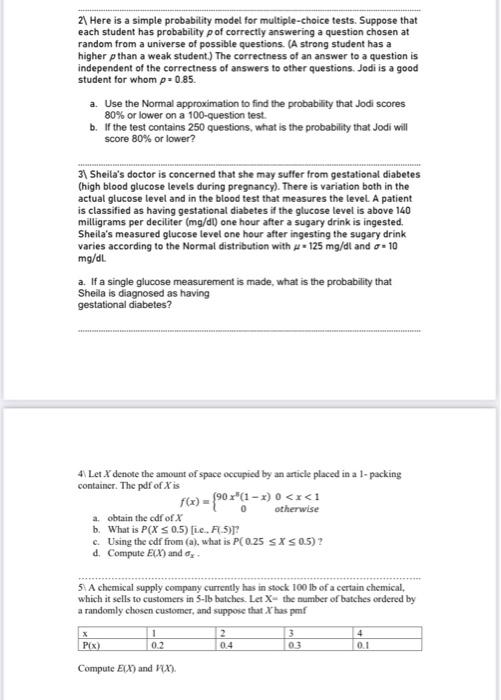 Solved 21 Here is a simple probability model for | Chegg.com