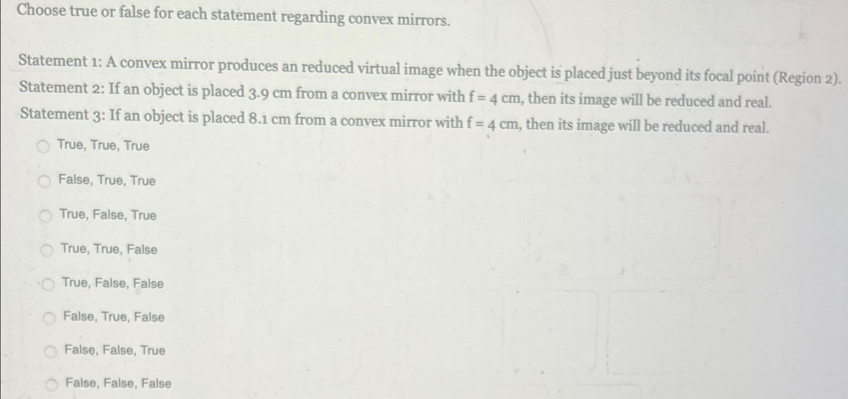 Solved Choose true or false for each statement regarding | Chegg.com