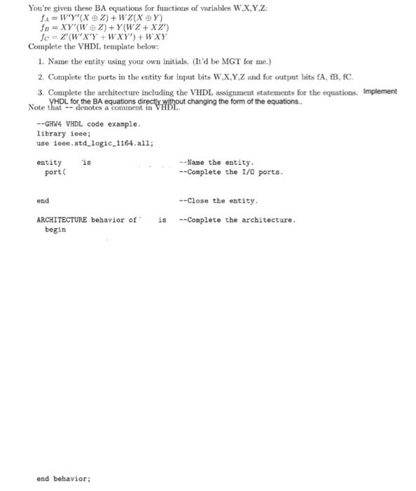 Solved fA=W′Y′(X⊕Z)+WZ(X⊕Y)fB=XY′(W⊕Z)+Y(WZ+XZ′)fC=Z′(W′X′Y+ | Chegg.com
