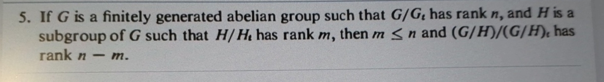Solved If G ﻿is a finitely generated abelian group such that | Chegg.com