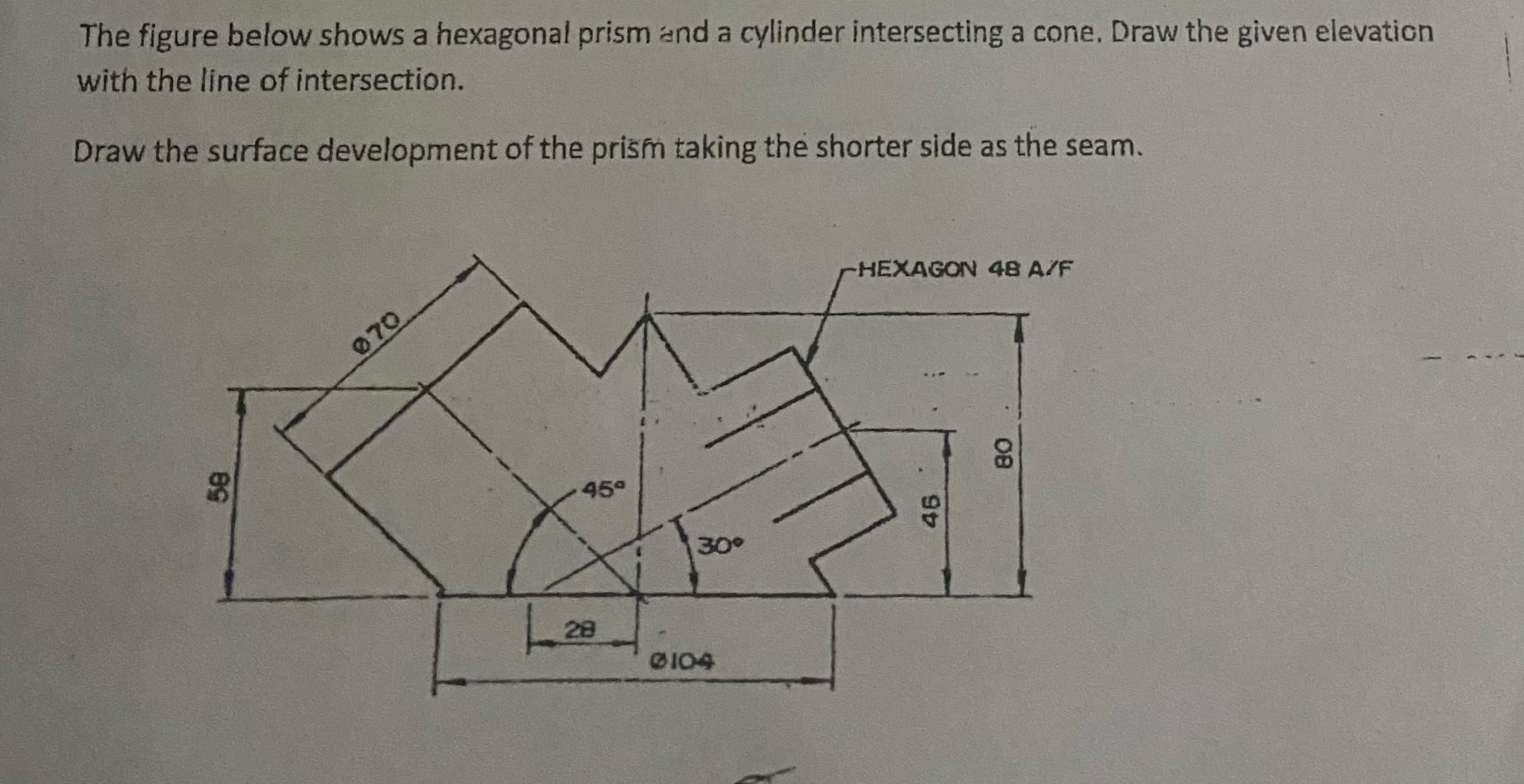 Solved The figure below shows a hexagonal prism and a | Chegg.com