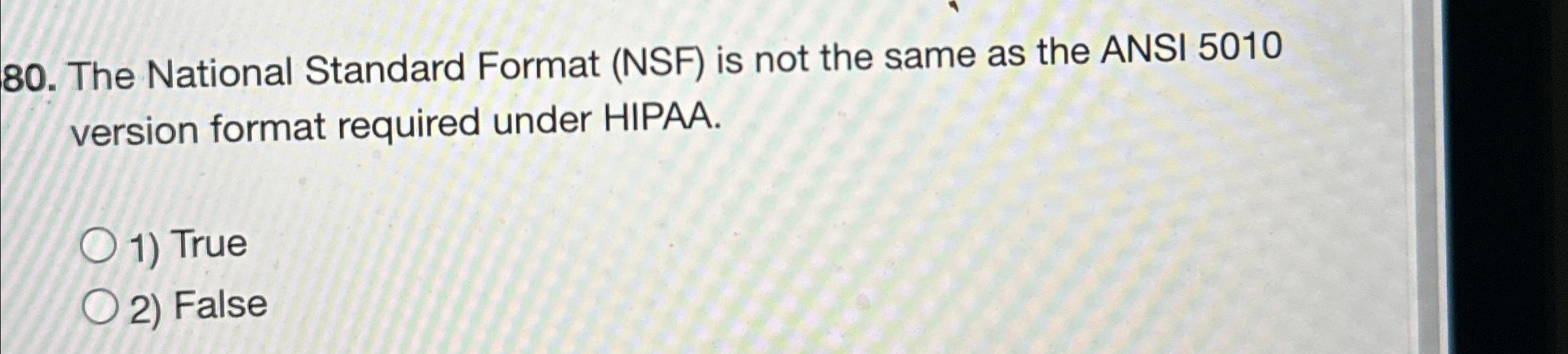 Solved The National Standard Format (NSF) ﻿is not the same | Chegg.com