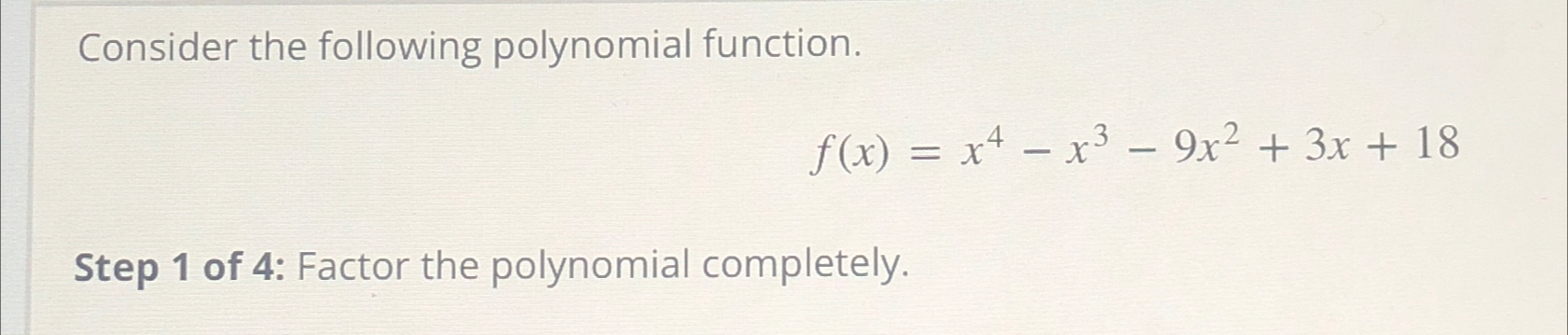 Solved Consider the following polynomial | Chegg.com
