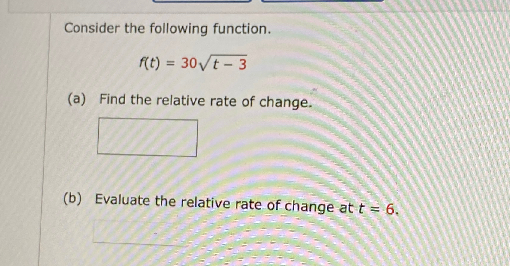 Solved Consider the following function.f(t)=30t-32(a) ﻿Find | Chegg.com