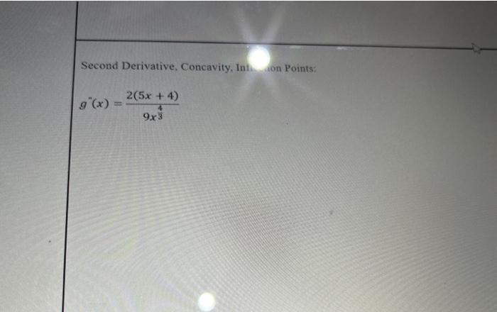 Second Derivative, Concavity. Int ion Points: | Chegg.com