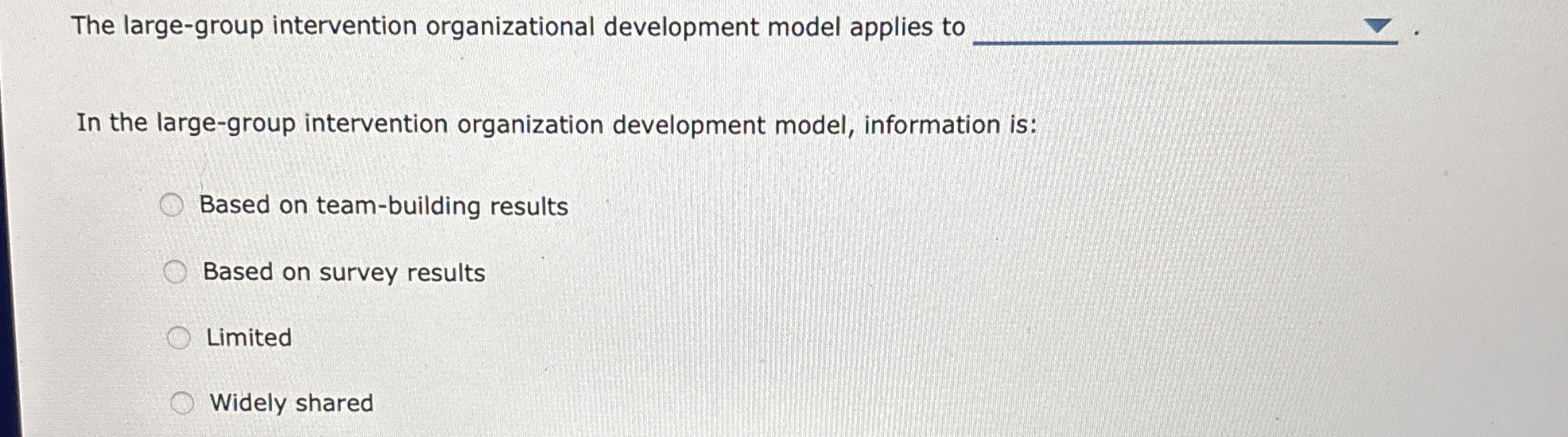 Solved The large-group intervention organizational | Chegg.com