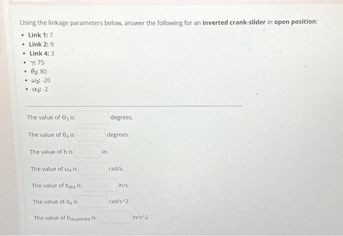 Solved Using the linkage parameters below, answer the | Chegg.com