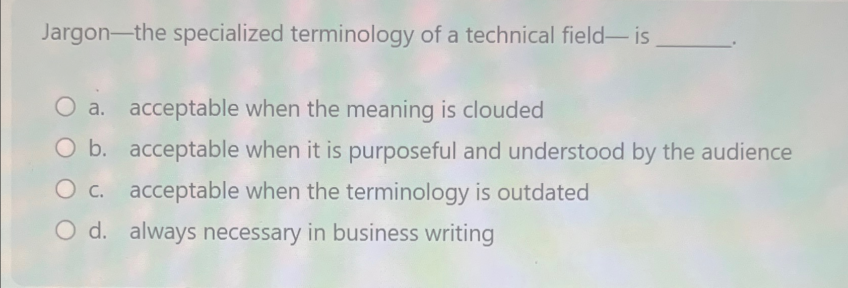 Solved Jargon — ﻿the specialized terminology of a technical | Chegg.com