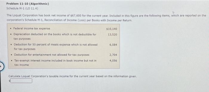 Solved Problem 11-10 (Algorithmic) Schedule M-1 (LO 11.4) | Chegg.com