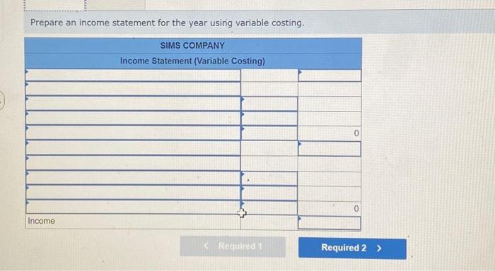 Solved Sims Company began operations on January 1. Its cost | Chegg.com