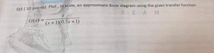 Solved Q3 ( 10 points) Plot, in scale, an approximate Bode | Chegg.com