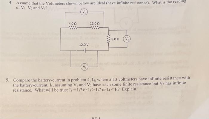 Solved 4. Assume that the Voltmeters shown below are ideal | Chegg.com