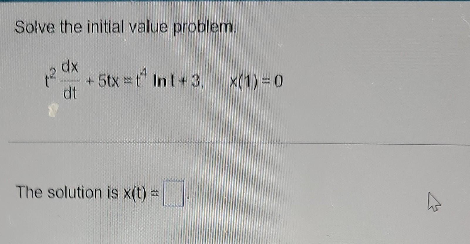 Solved Solve the initial value problem. dx dt The solution | Chegg.com