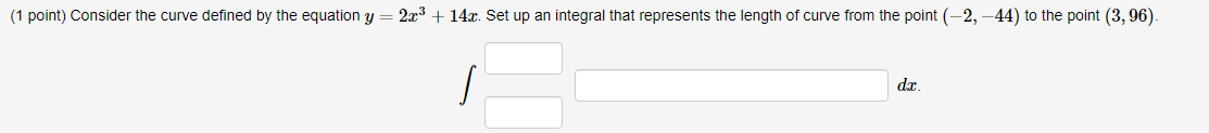 Solved ( 1 ﻿point) ﻿Consider the curve defined by the | Chegg.com