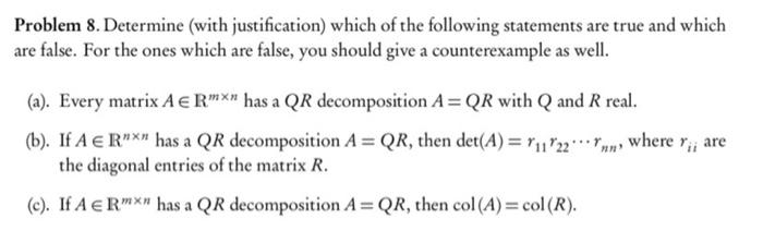 Solved Problem 8. Determine (with justification) which of | Chegg.com