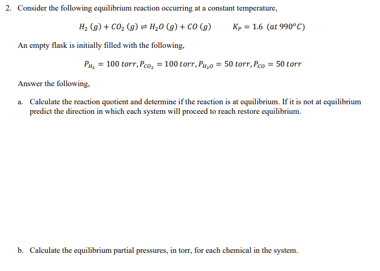 Solved Consider the following equilibrium reaction occurring | Chegg.com