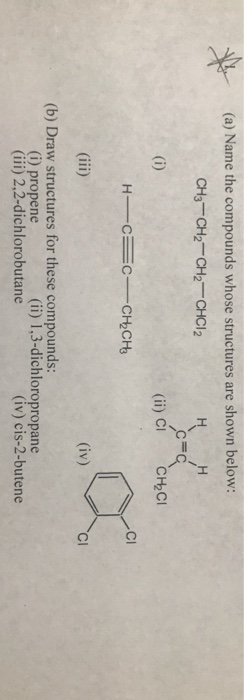 Solved (a) Name the compounds whose structures are shown | Chegg.com