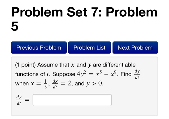 Solved Problem Set 7: Problem 5 Previous Problem Problem | Chegg.com