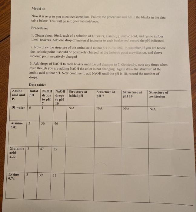 Solved Model 4: Now it is over to you to collect some data. | Chegg.com