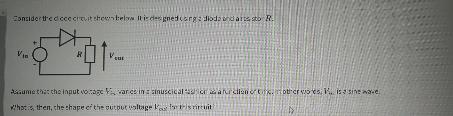 Solved Consider the diode circuit shown below. It is | Chegg.com
