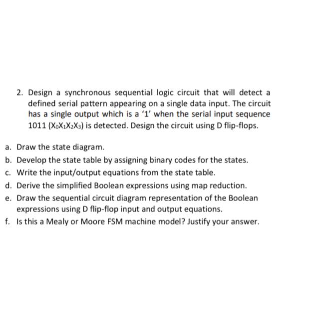 Design a synchronous sequential logic circuit that | Chegg.com