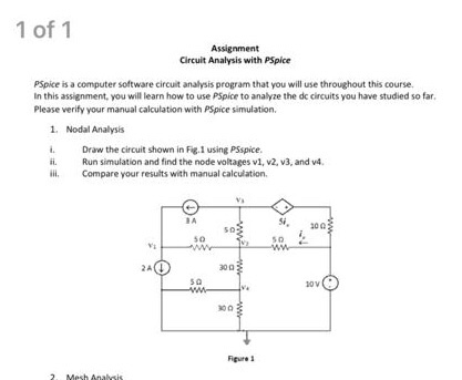 Solved 1 of 1 Assignment Circuit Analysis with PSpice PSpice | Chegg.com