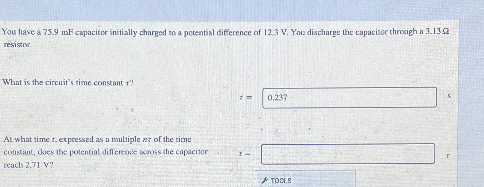 Solved You have a 75.9mF ﻿capacitor initially charged to a | Chegg.com