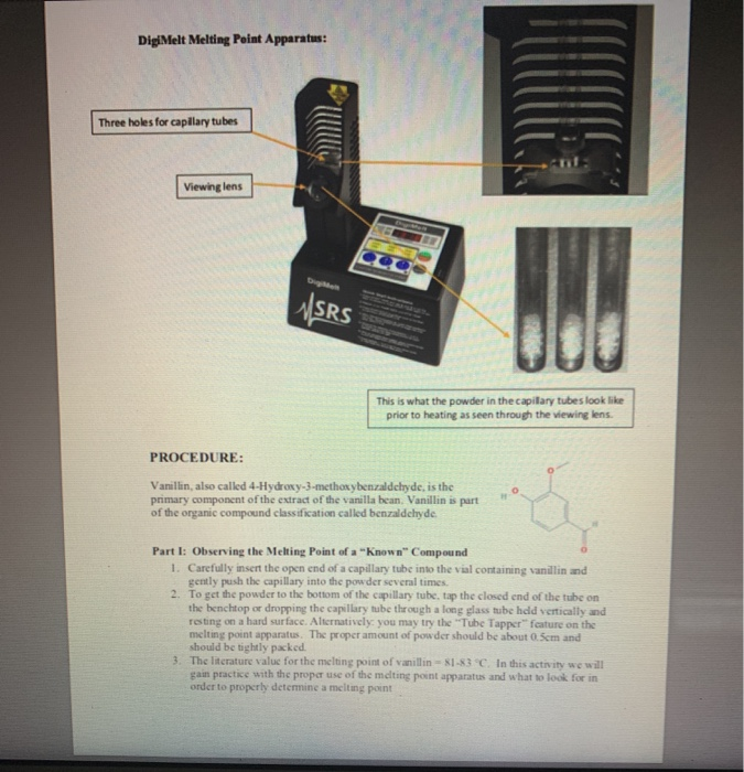 Lab 4 Physical Properties II: Melting Point | Chegg.com