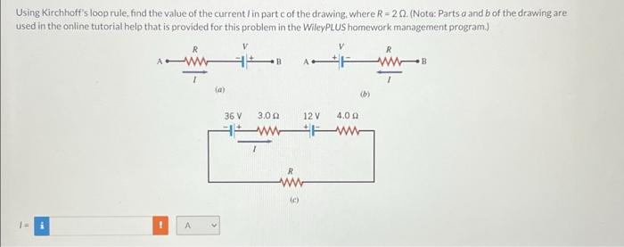 Solved Using Kirchhoff's loop rule, find the value of the | Chegg.com