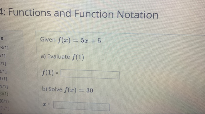 Solved 4: Functions and Function Notation Given f(x) = 5x + | Chegg.com