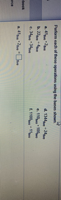 Solved Perform each of these operations using the bases | Chegg.com