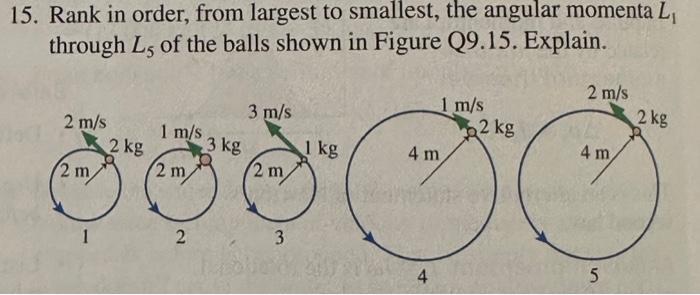 Solved 15. Rank in order, from largest to smallest, the | Chegg.com