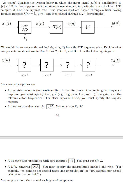 [25 ﻿points] ﻿Consider the system below in which the | Chegg.com