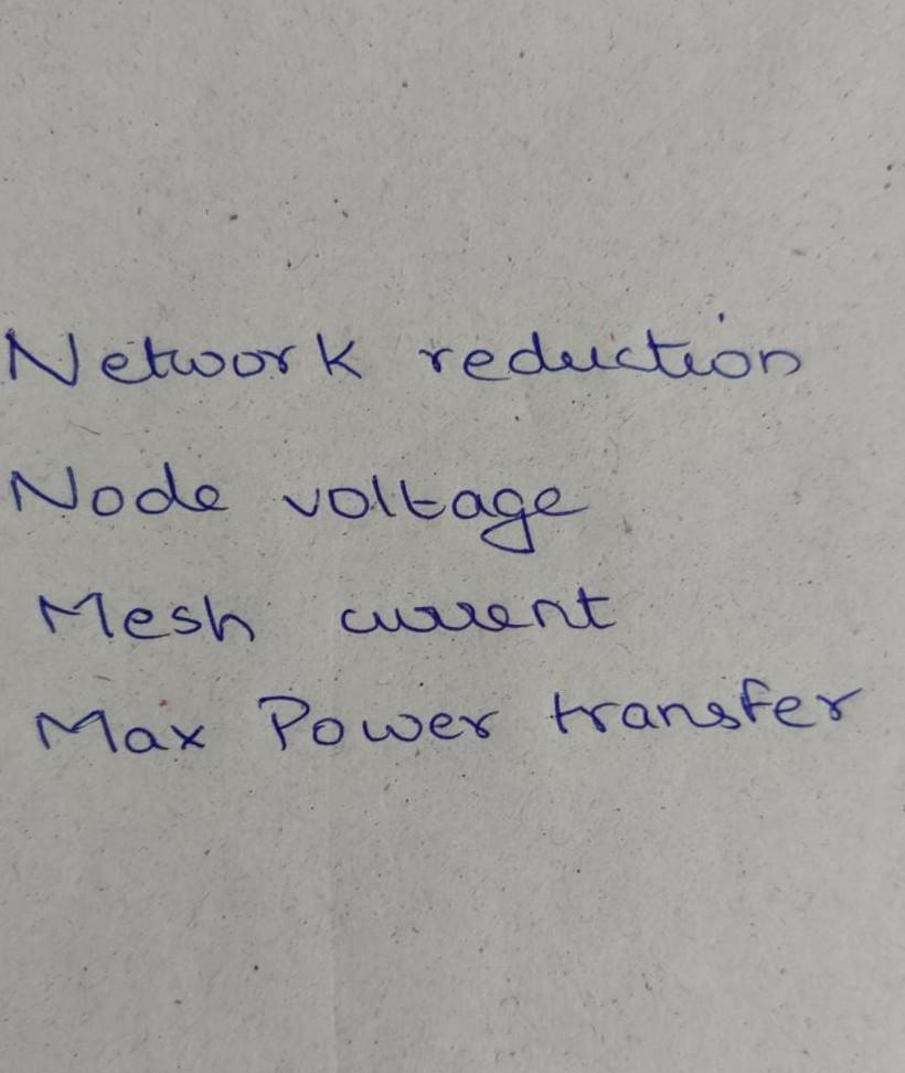 Solved Network reduction Node voltage Mesh current Max Power | Chegg.com