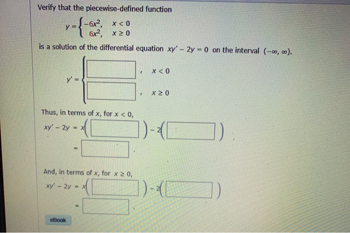 Solved Verify that the piecewise-defined function 1-6x², x