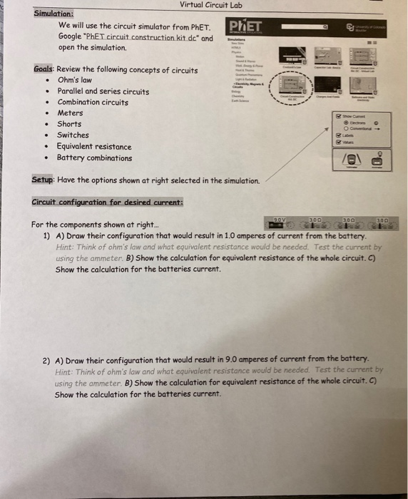 Solved Virtual Circuit Lab Simulation: We will use the | Chegg.com