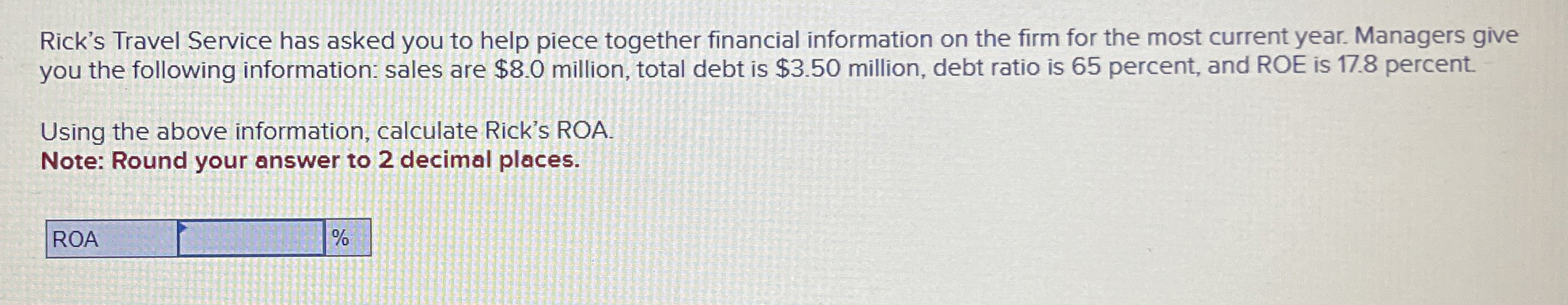 Solved Rick's Travel Service has asked you to help piece | Chegg.com