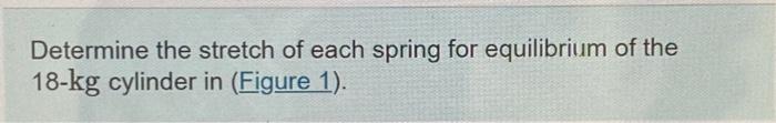 Solved Determine the stretch of each spring for equilibrium | Chegg.com