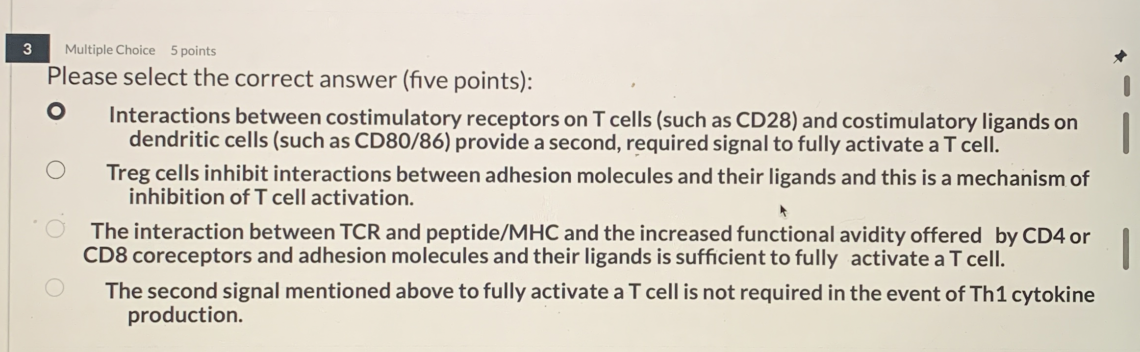 Solved 3Multiple Choice5 ﻿pointsPlease select the correct | Chegg.com