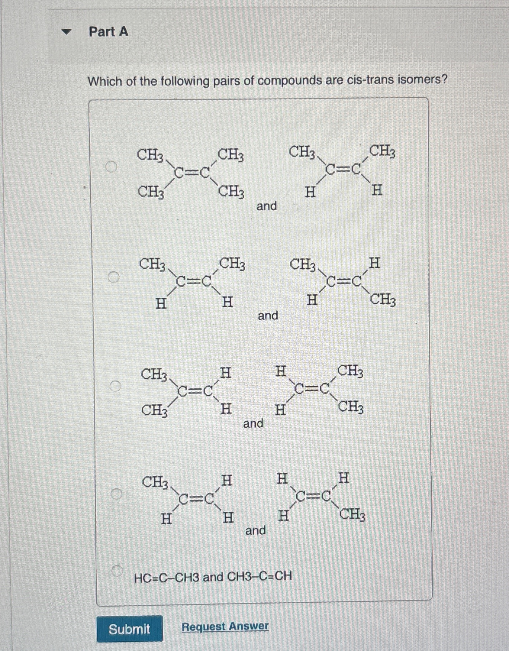 Solved Part AWhich of the following pairs of compounds are | Chegg.com