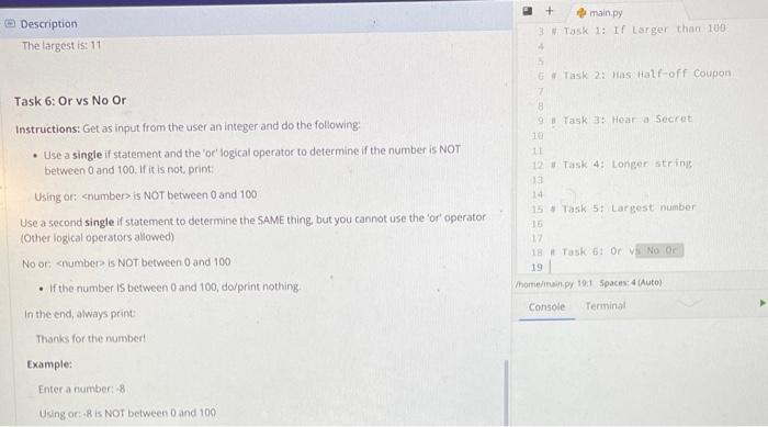 Solved this is a Python assignment and this task 5 &6 | Chegg.com