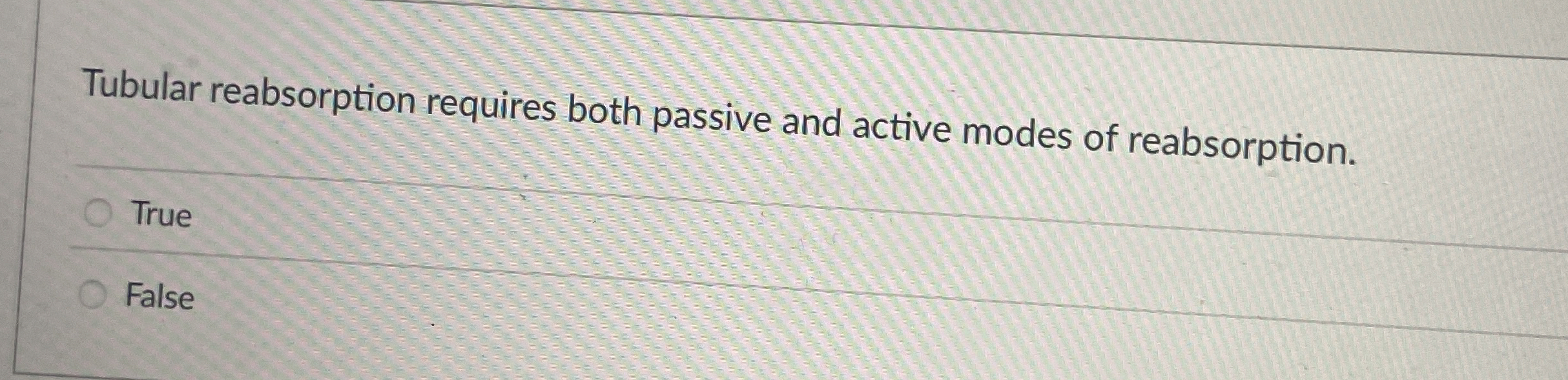 Solved Tubular reabsorption requires both passive and active | Chegg.com