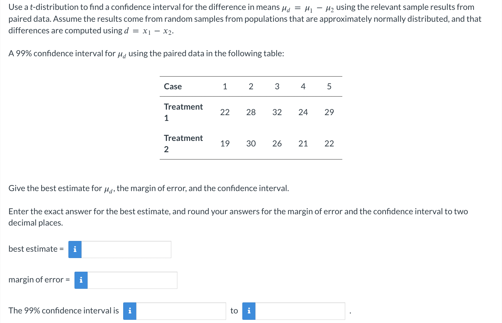 Solved Use a t-distribution to ﻿find a confidence interval | Chegg.com