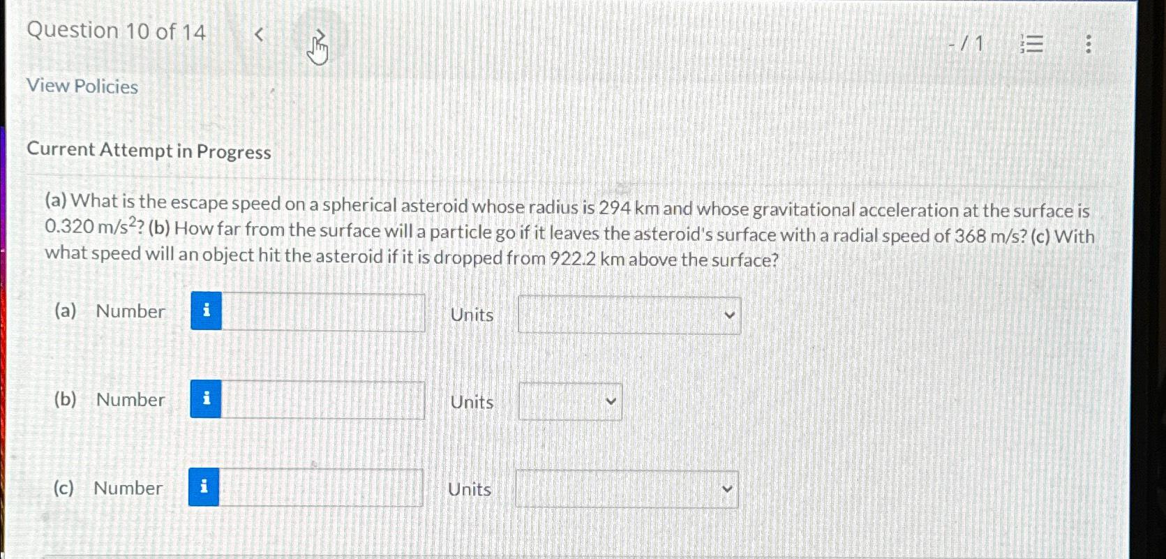 Solved Question 10 ﻿of 14View PoliciesCurrent Attempt in | Chegg.com