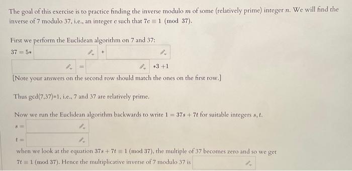 Solved The goal of this exercise is to practice finding the | Chegg.com