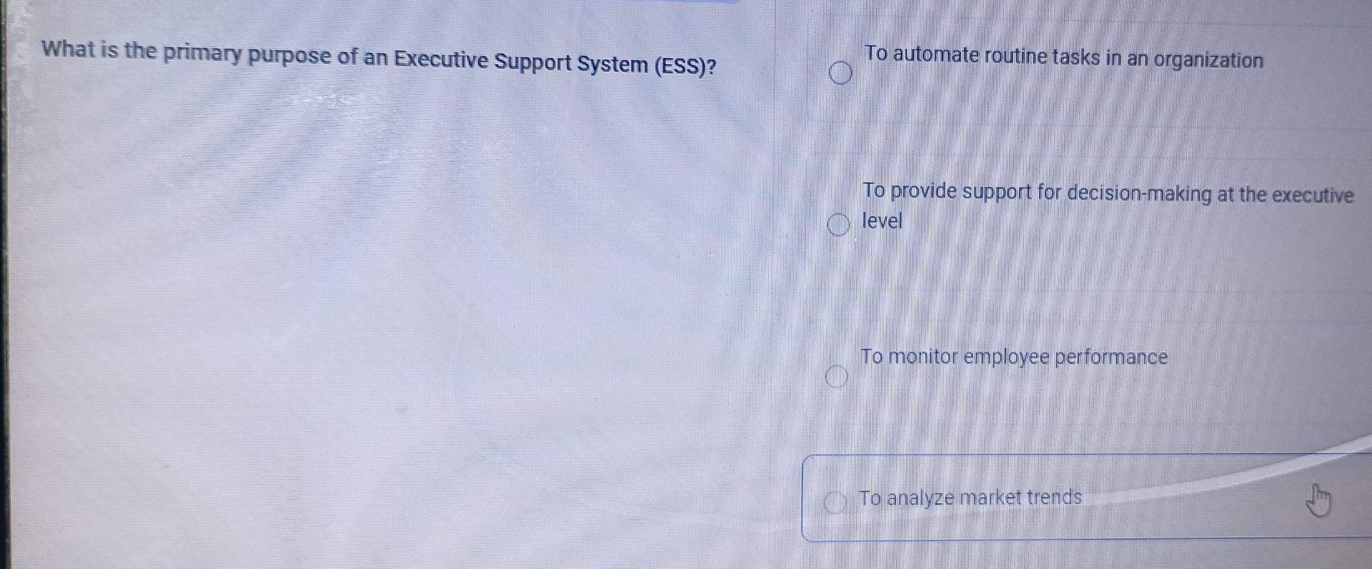Solved What is the primary purpose of an Executive Support | Chegg.com
